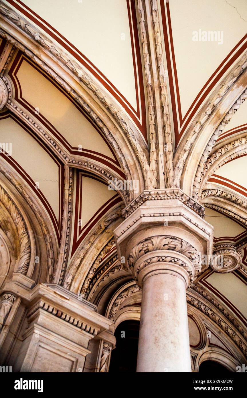 Renaissance style arches and barrel vaulted colonnade at the Vienna ...