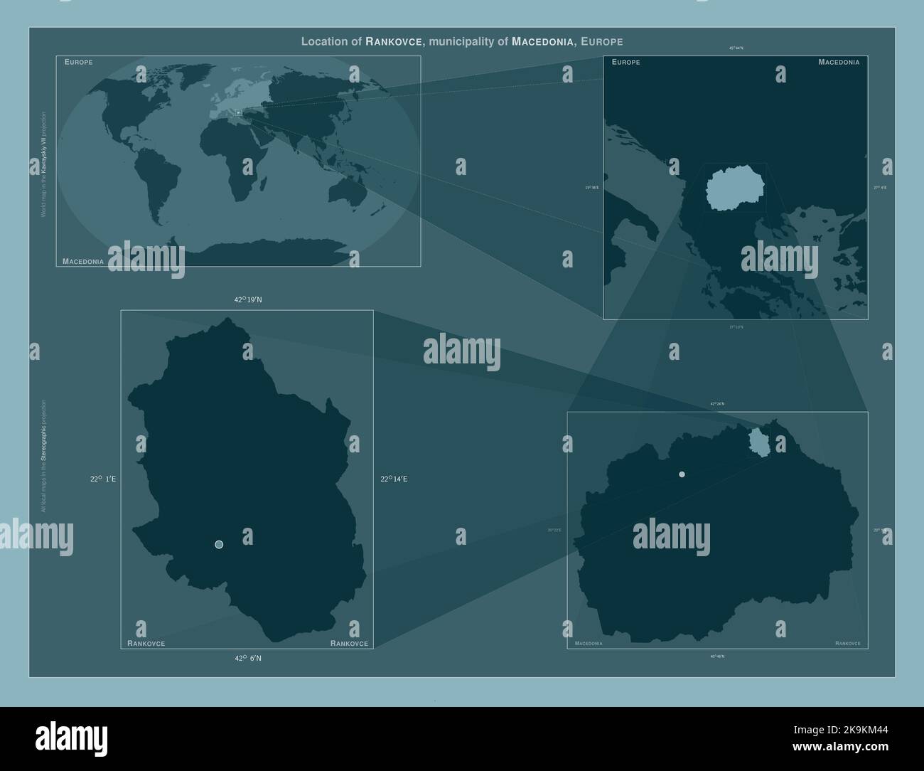 Rankovce, municipality of Macedonia. Diagram showing the location of ...