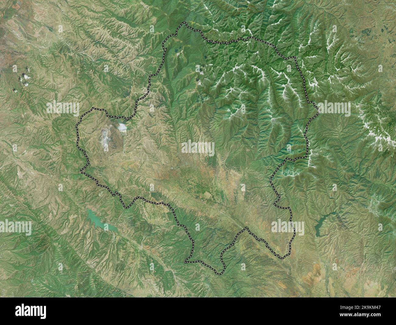 Radovis, municipality of Macedonia. High resolution satellite map Stock ...