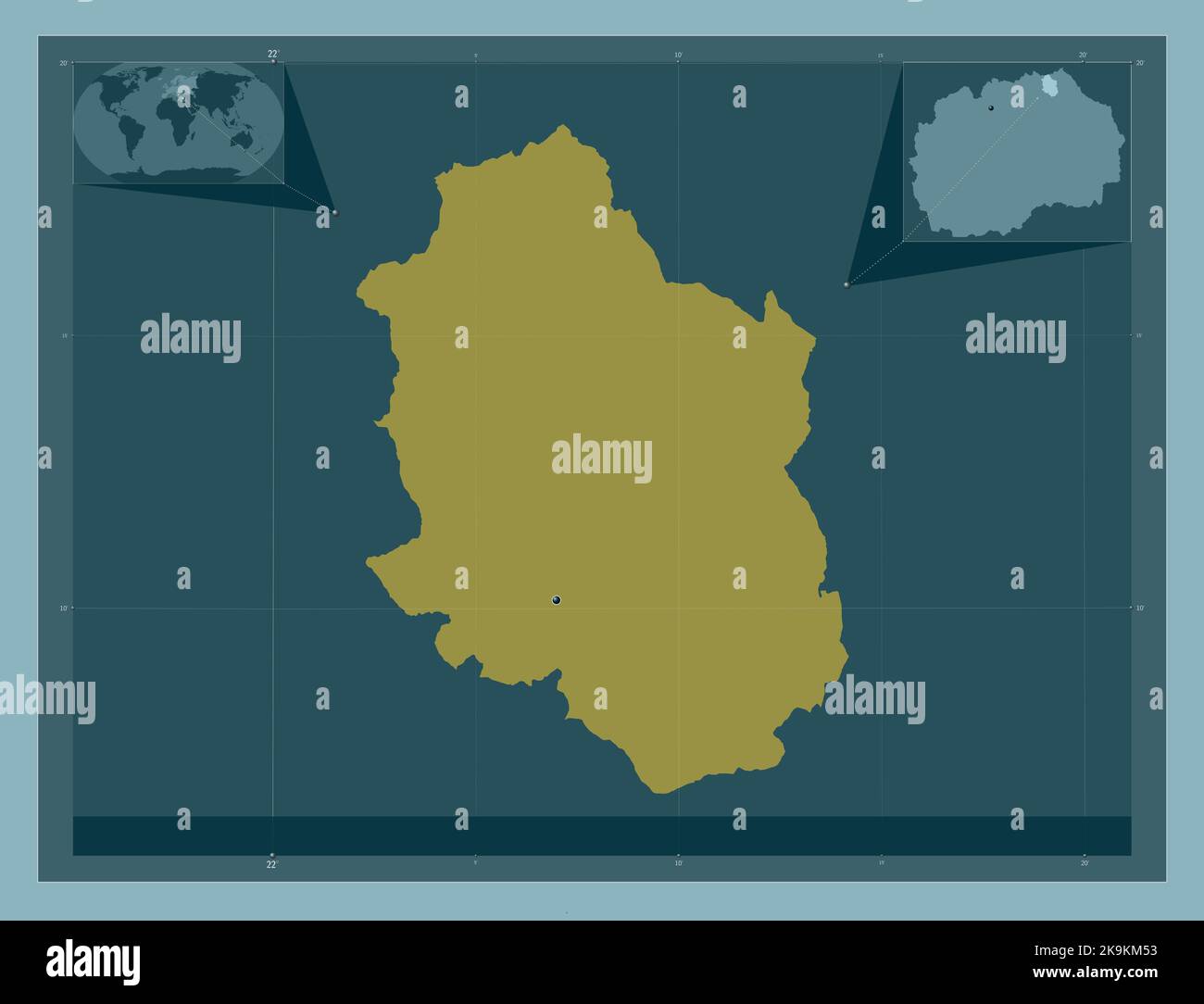 Rankovce, municipality of Macedonia. Solid color shape. Locations of ...