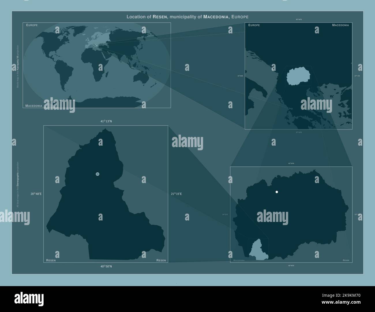 Resen, municipality of Macedonia. Diagram showing the location of the ...
