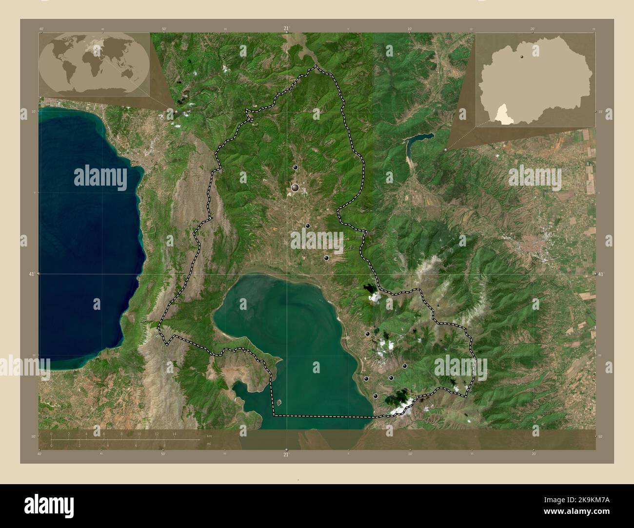Resen, municipality of Macedonia. High resolution satellite map ...
