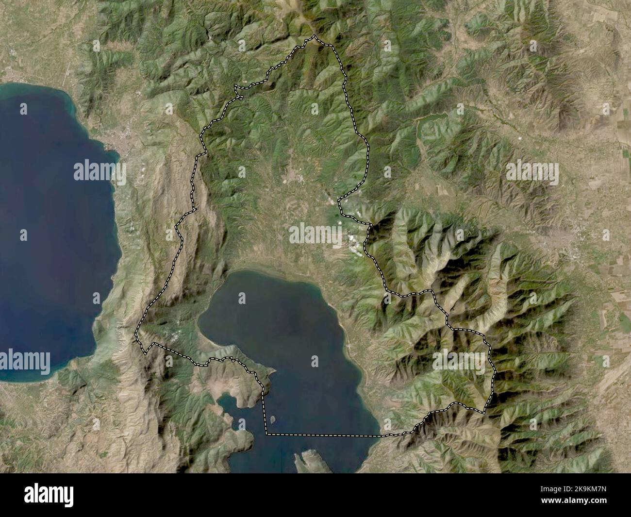 Resen, municipality of Macedonia. Low resolution satellite map Stock ...