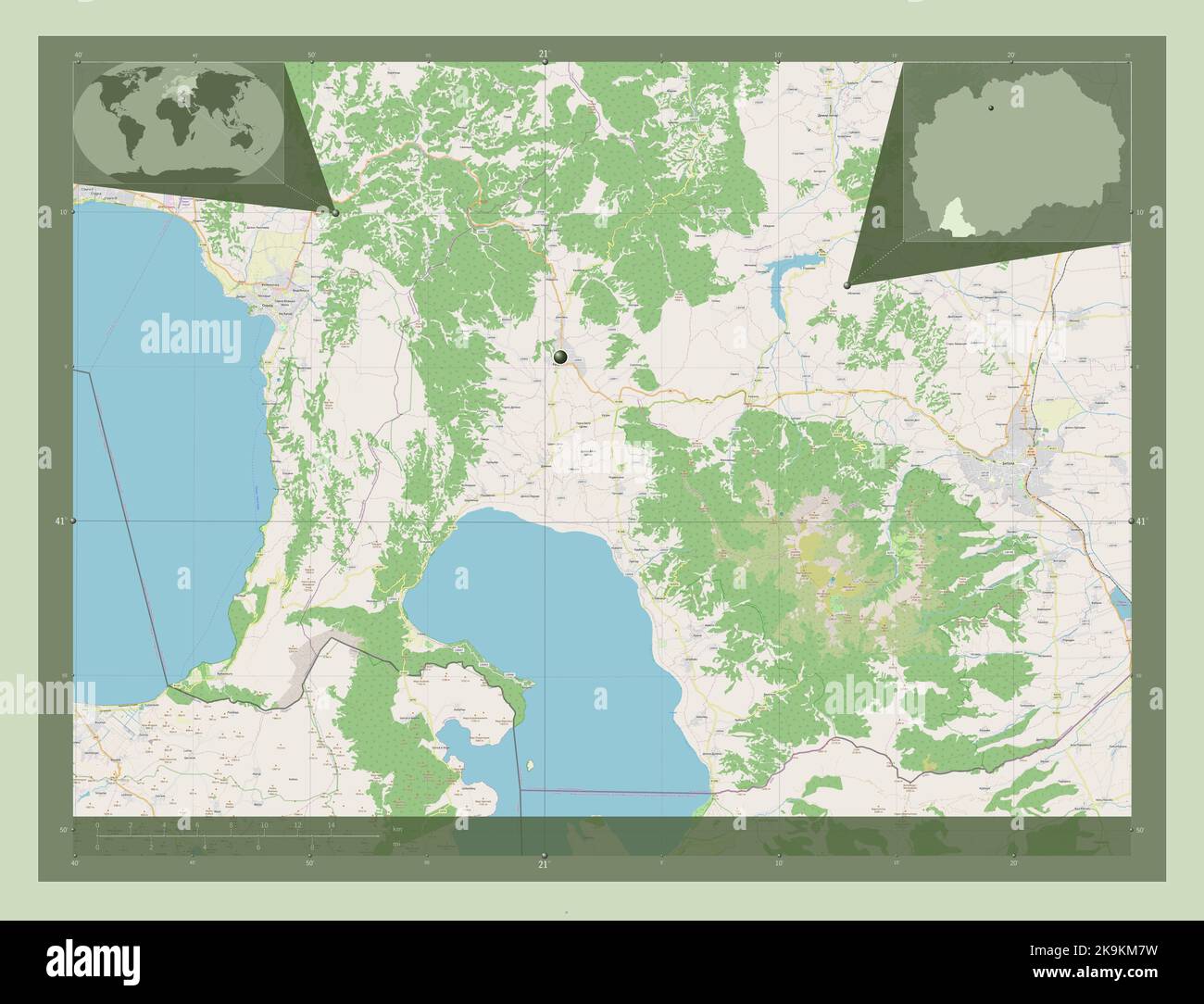 Resen, municipality of Macedonia. Open Street Map. Corner auxiliary ...