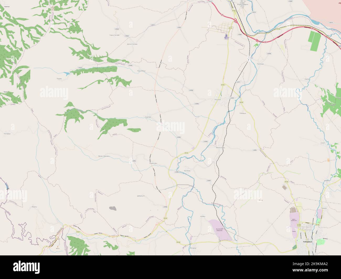 Rosoman, municipality of Macedonia. Open Street Map Stock Photo - Alamy