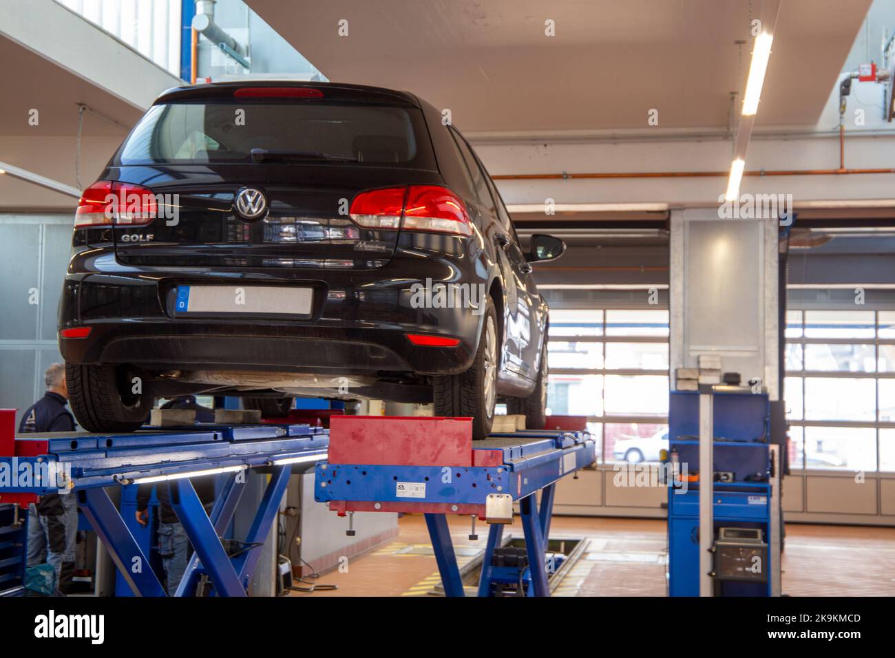 VW Golf at the main inspection (Ludwigshafen, Germany, February 14 ...