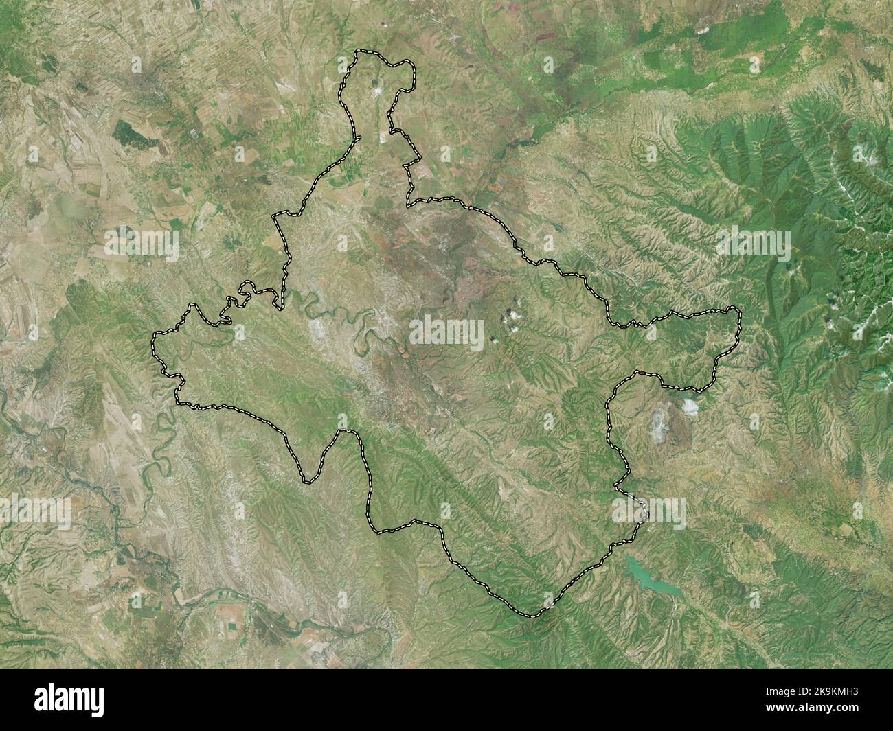 Stip, municipality of Macedonia. High resolution satellite map Stock ...