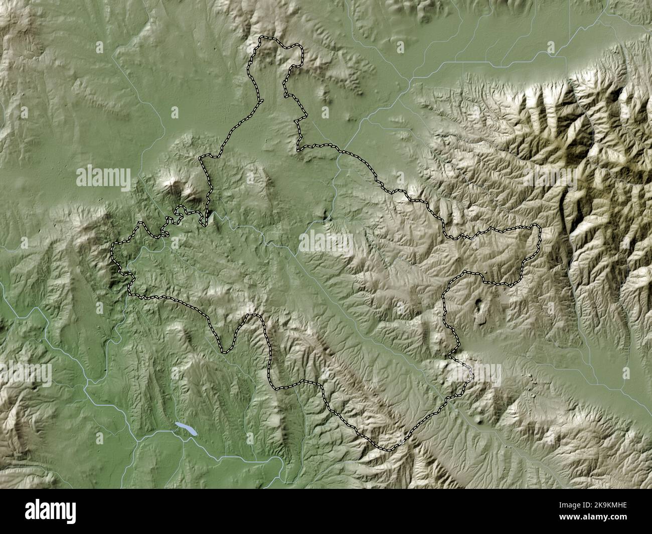 Stip, municipality of Macedonia. Elevation map colored in wiki style ...