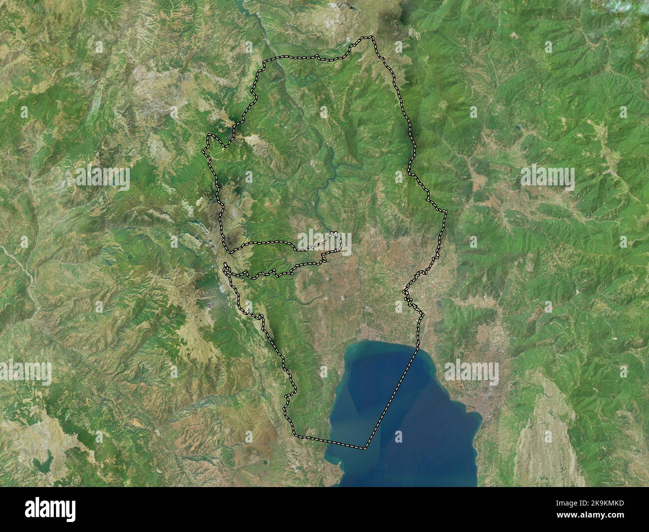 Struga, municipality of Macedonia. High resolution satellite map Stock ...