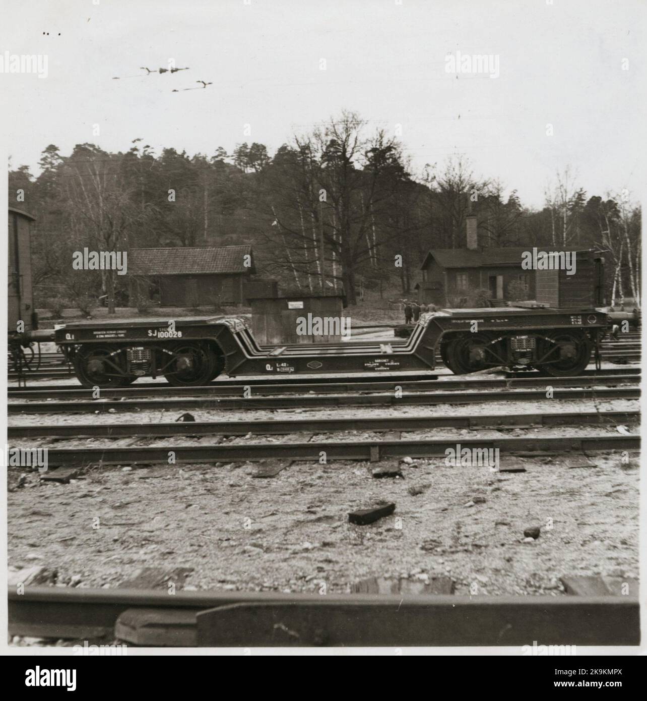 Freight wagon for special transport State Railways, SJ Q 100028 Stock ...