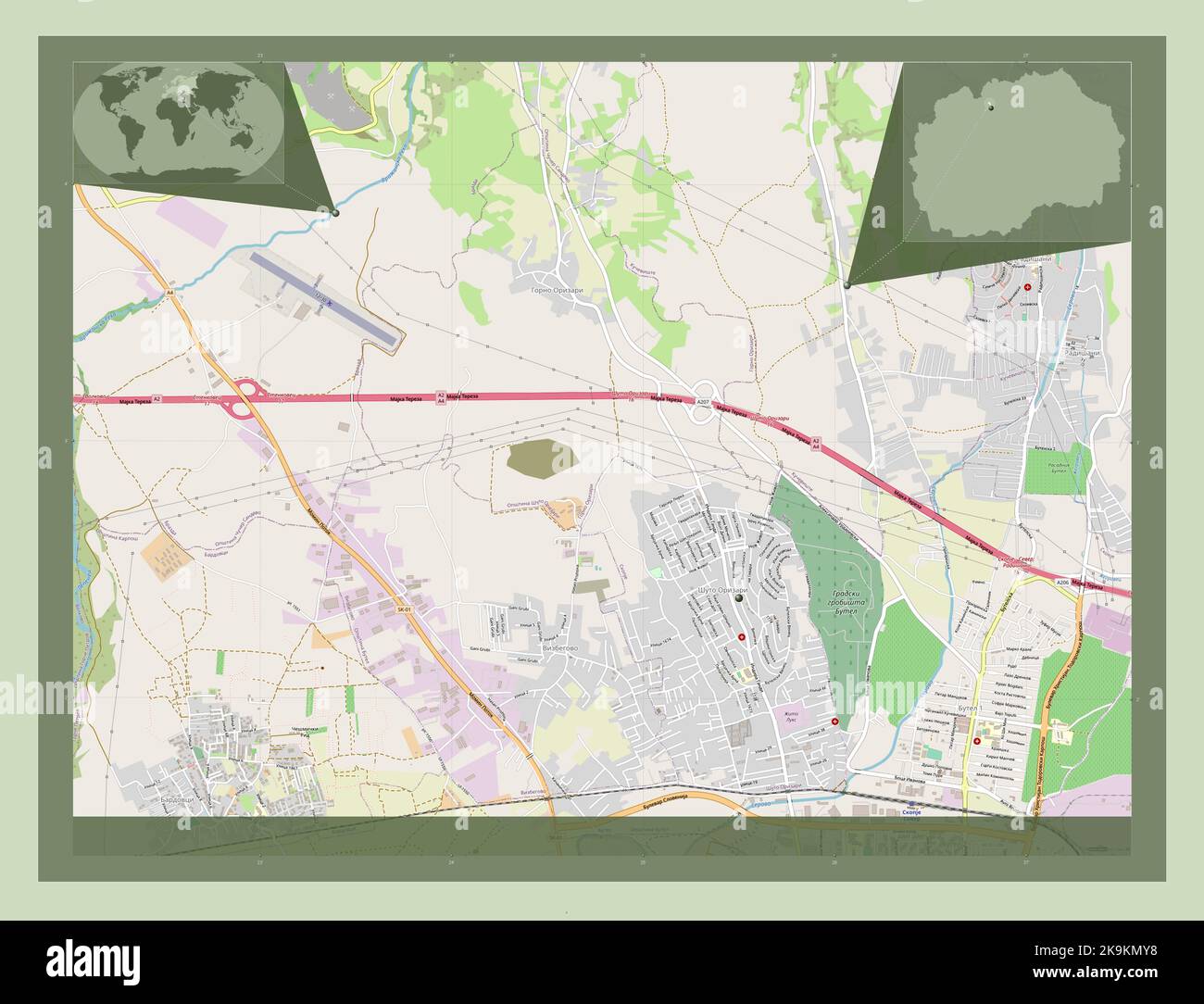Suto Orizari, municipality of Macedonia. Open Street Map. Locations of ...