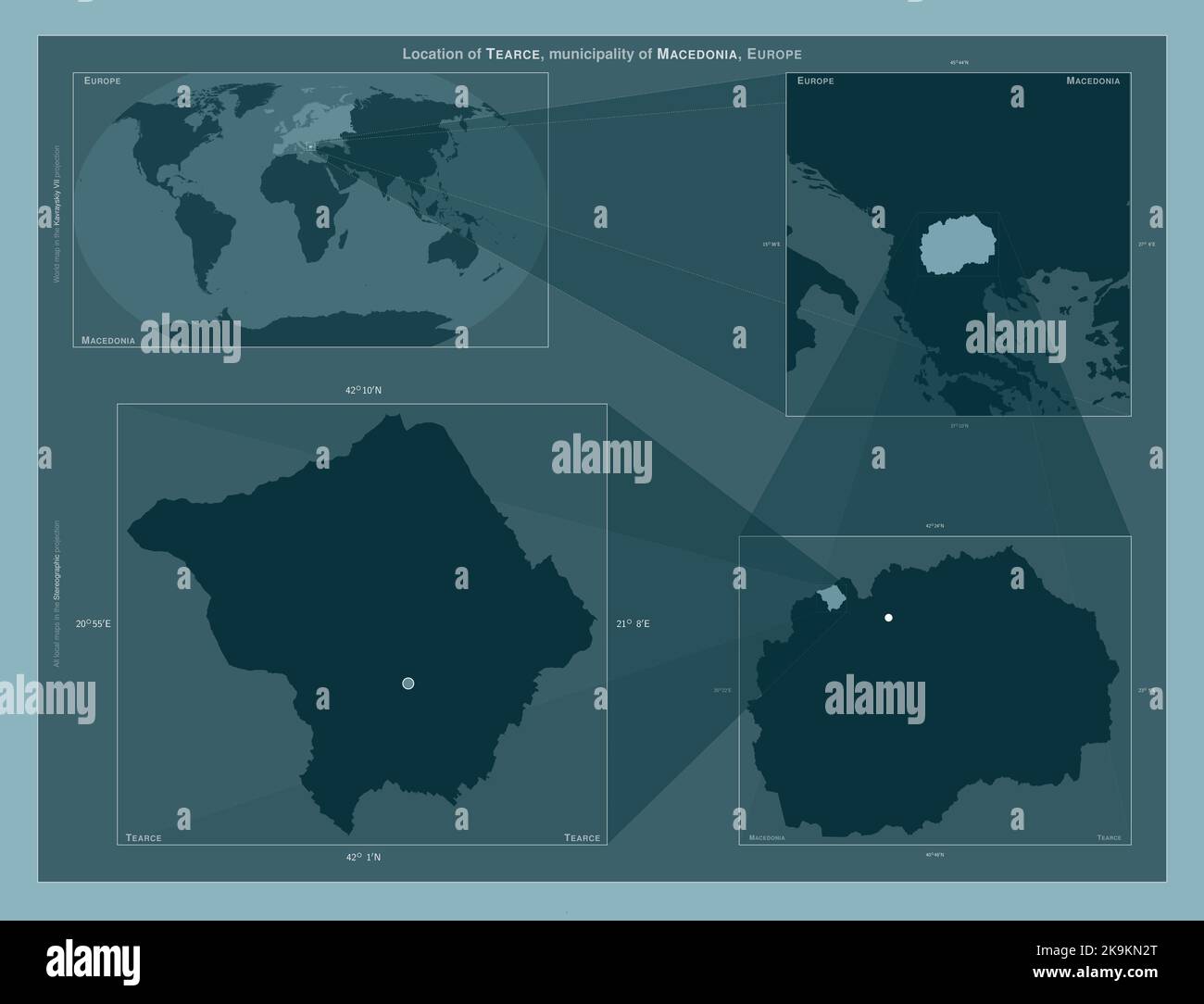 Tearce, municipality of Macedonia. Diagram showing the location of the ...