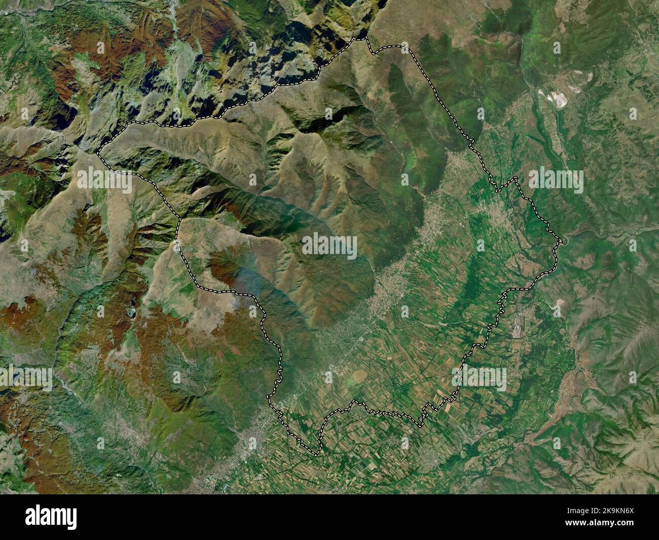 Tearce, municipality of Macedonia. High resolution satellite map Stock ...