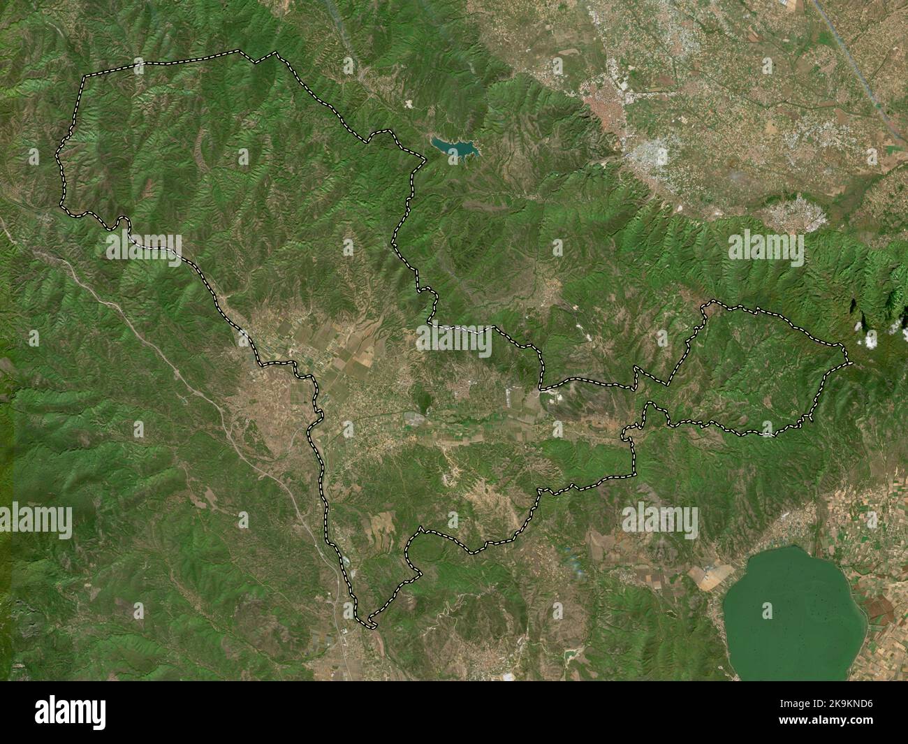 Valandovo, municipality of Macedonia. High resolution satellite map ...