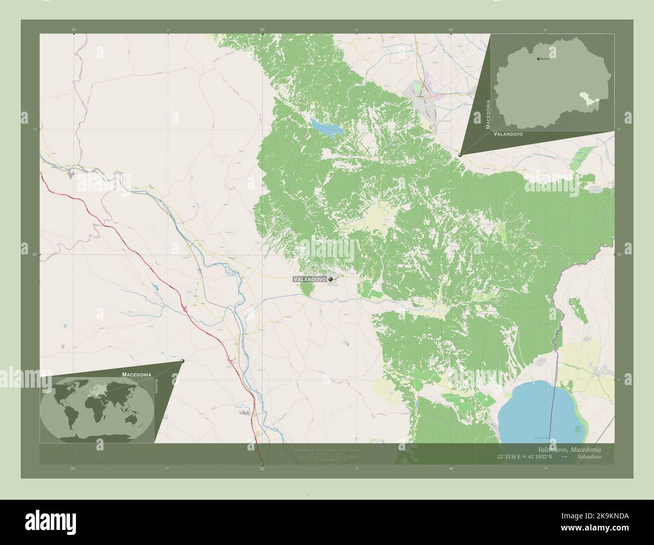 Valandovo, municipality of Macedonia. Open Street Map. Locations and ...