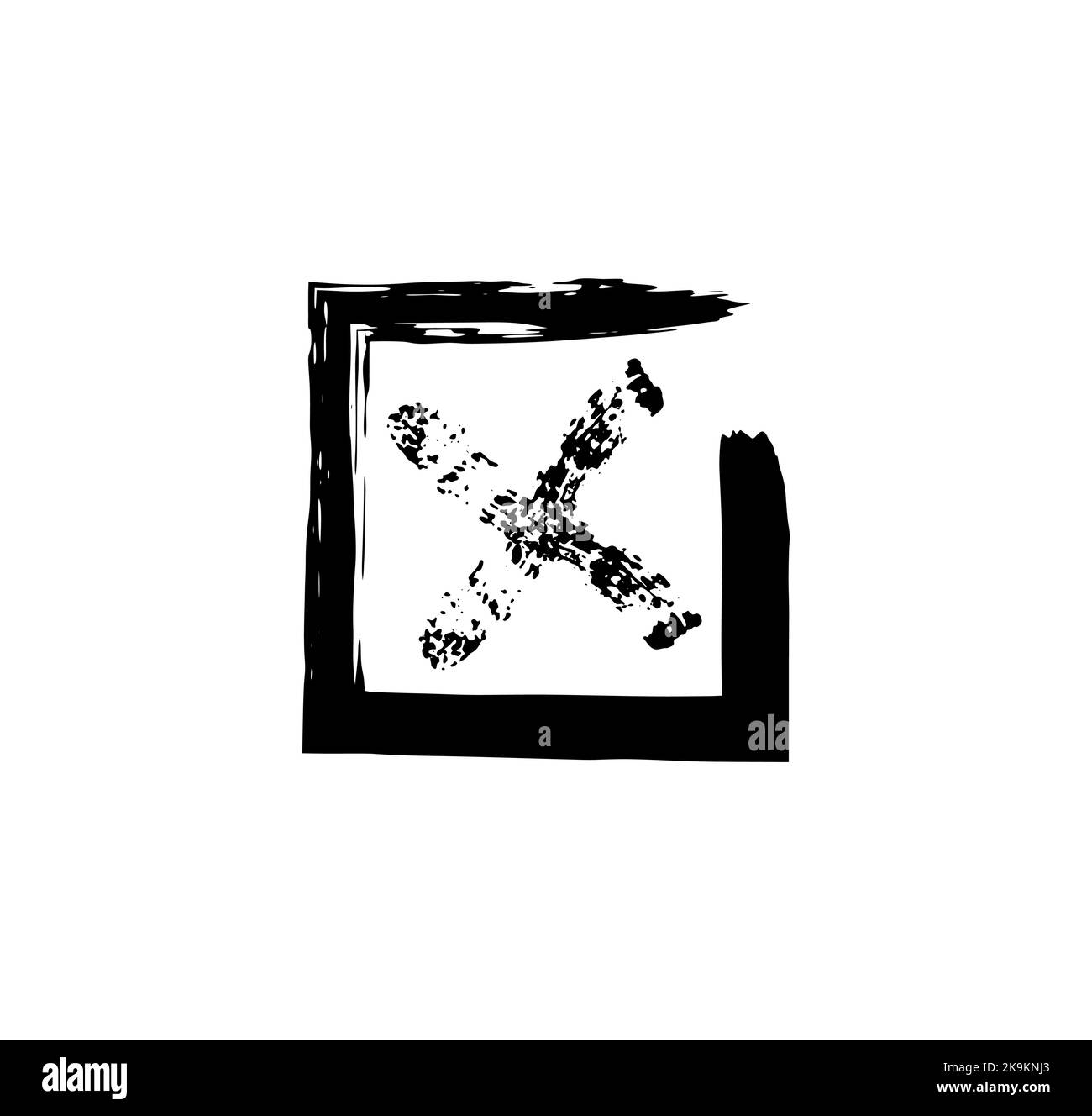 Checkbox. Check signs V X. Chalk and brush checkmarks set. Vector set ...