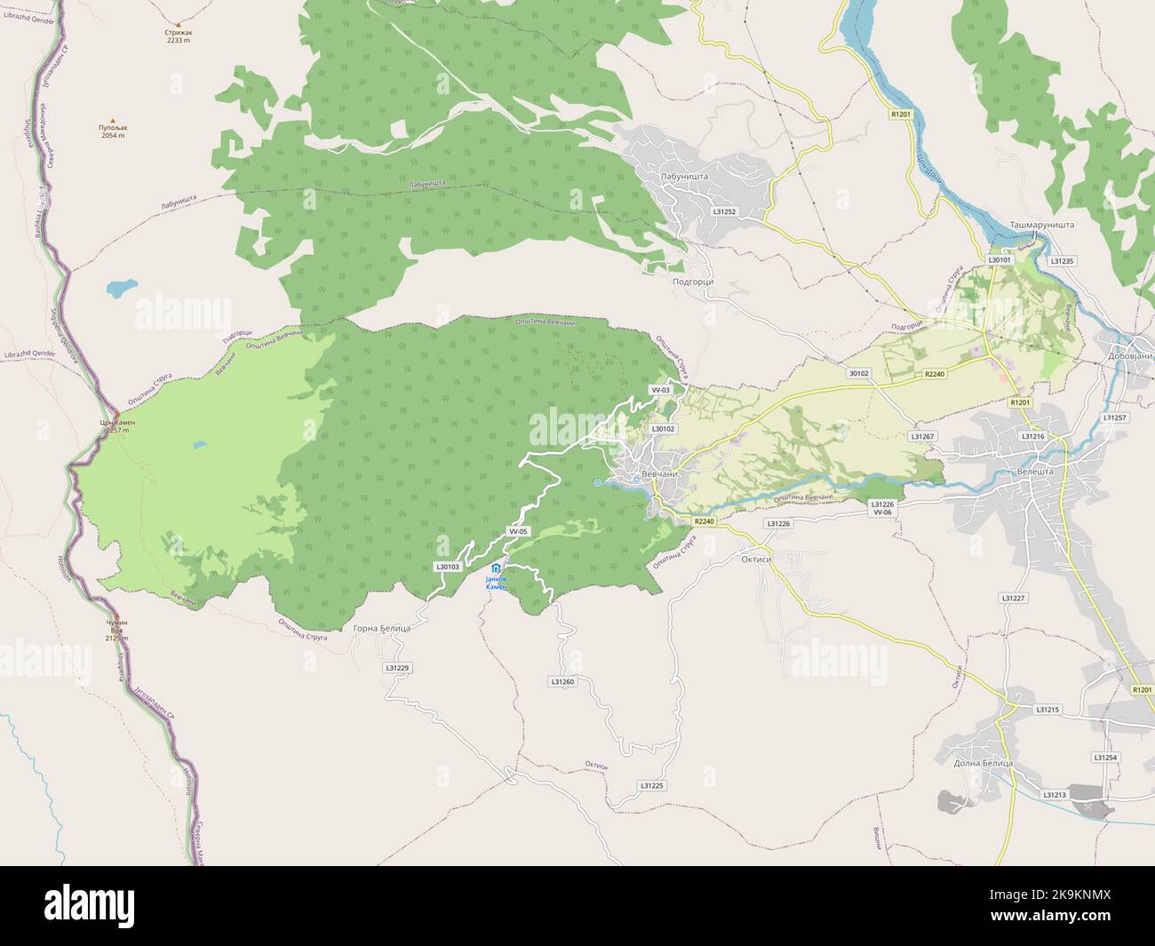 Vevcani, municipality of Macedonia. Open Street Map Stock Photo - Alamy
