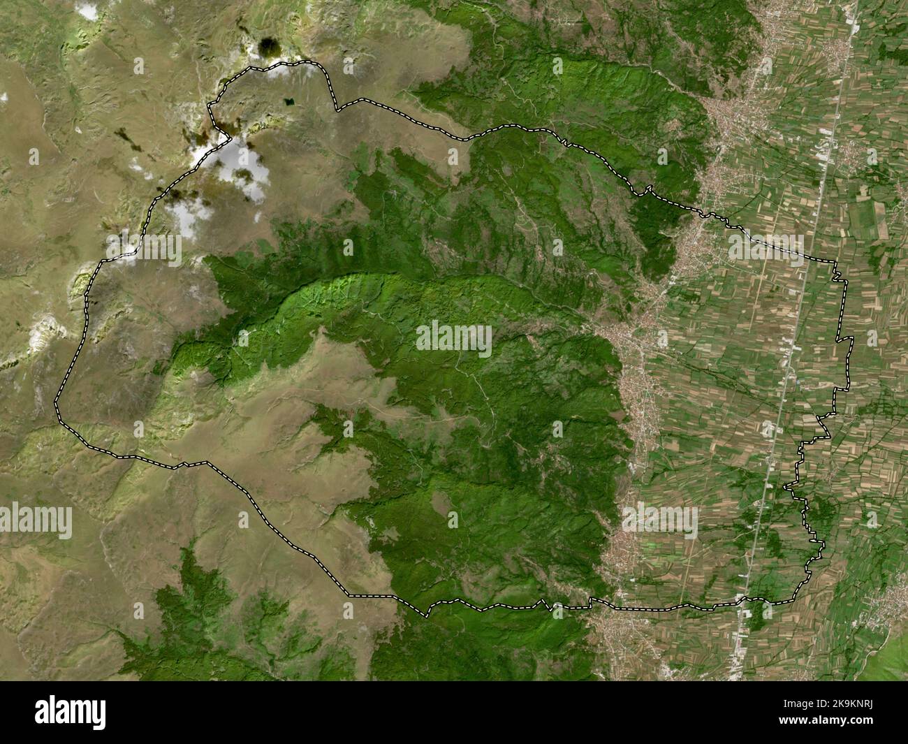 Vrapciste, municipality of Macedonia. Low resolution satellite map ...