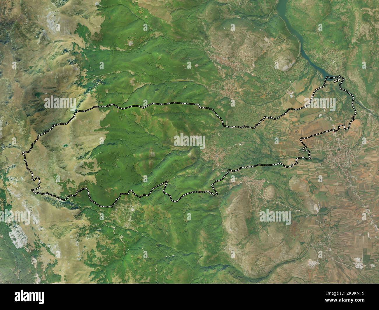 Vevcani, municipality of Macedonia. High resolution satellite map Stock ...
