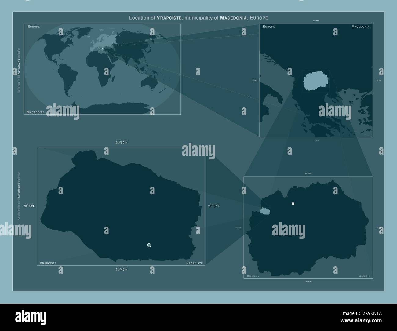 Vrapciste, municipality of Macedonia. Diagram showing the location of ...