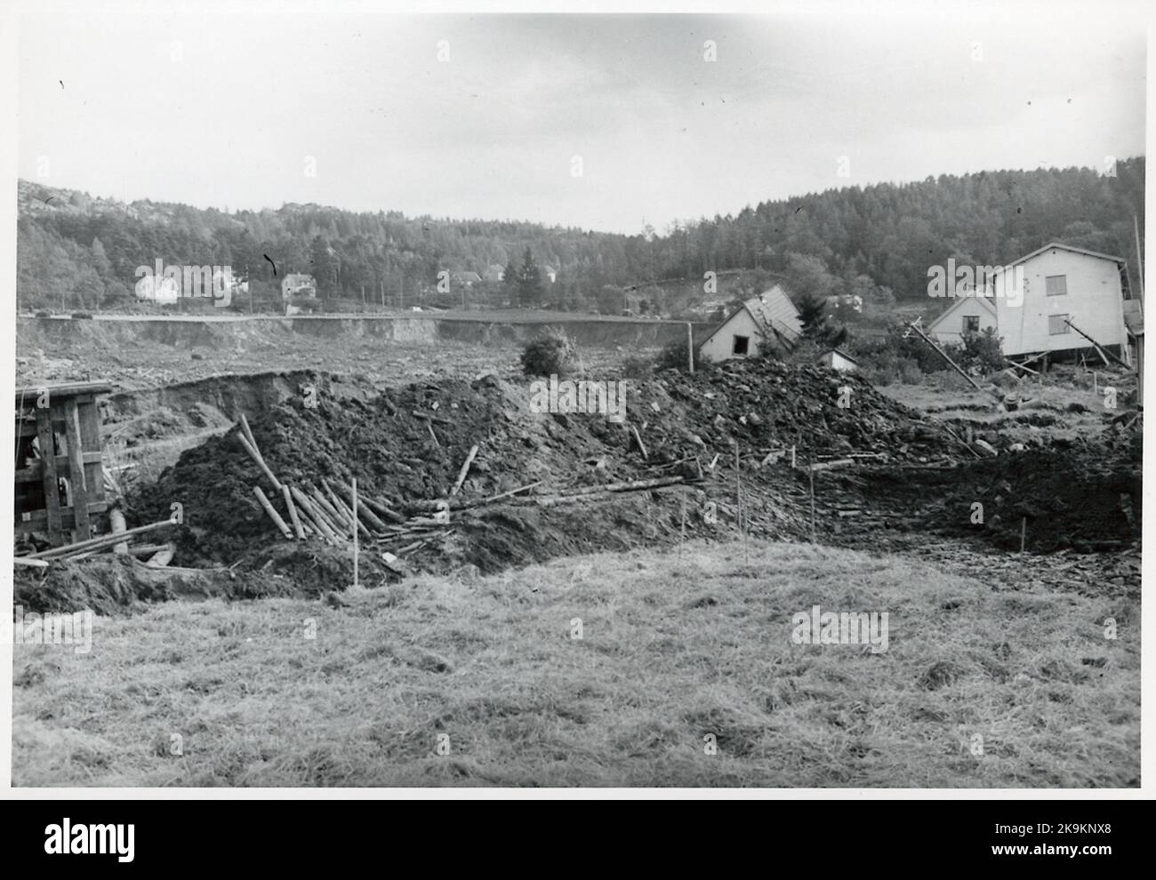 The aftermath of the landslide in Surte which occurred on September 29 ...