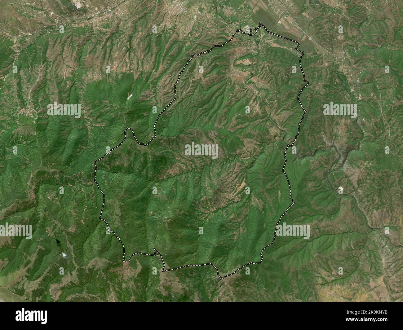 Zelenikovo, municipality of Macedonia. High resolution satellite map ...
