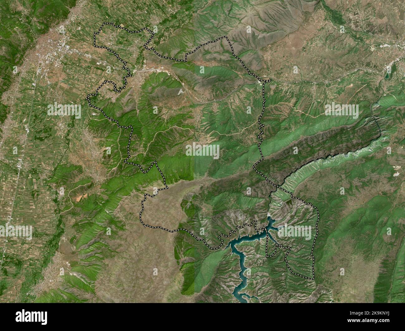 Zelino, municipality of Macedonia. Low resolution satellite map Stock ...