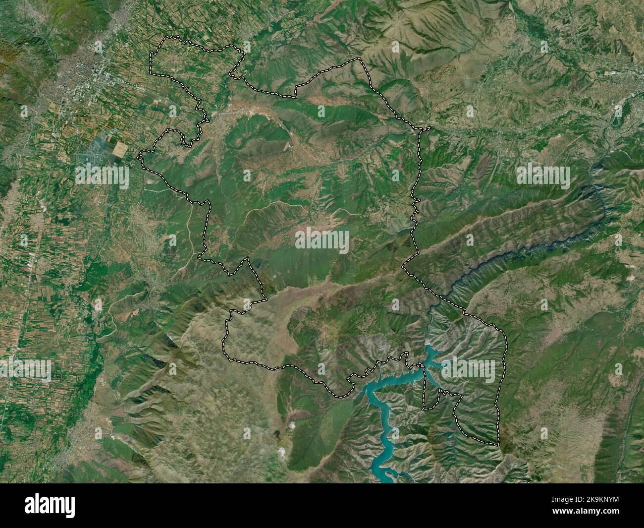 Zelino, municipality of Macedonia. High resolution satellite map Stock ...