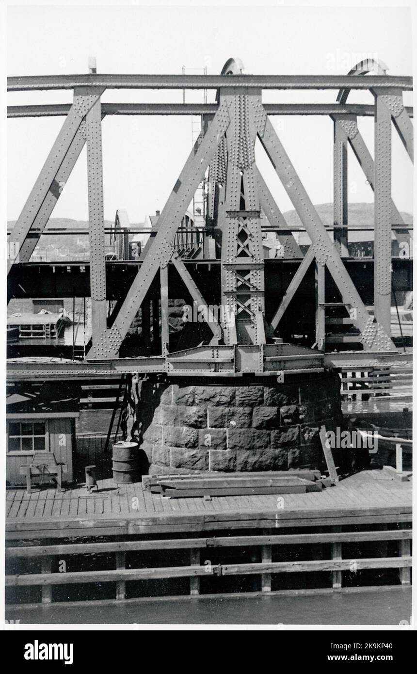 Support pillars for swing bridge, Marieholmsbron Stock Photo - Alamy