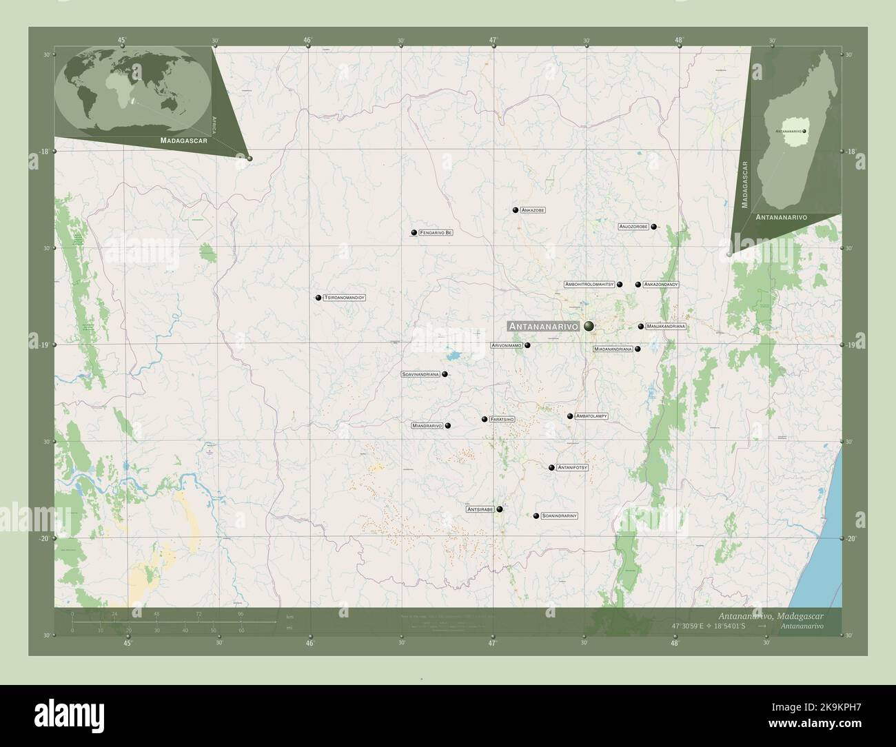Antananarivo, autonomous province of Madagascar. Open Street Map ...