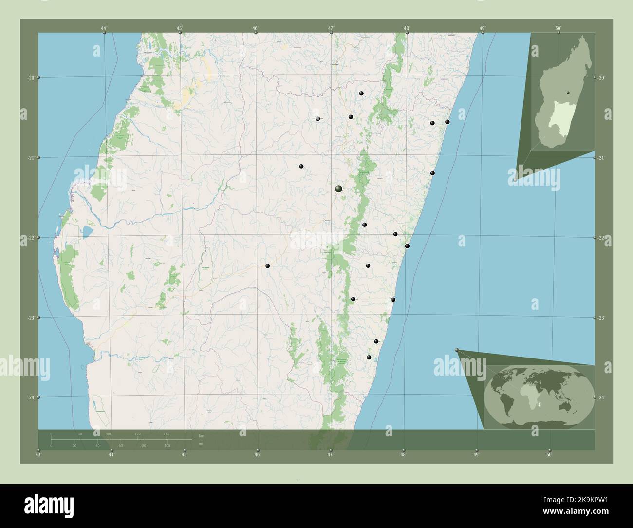 Fianarantsoa, autonomous province of Madagascar. Open Street Map ...