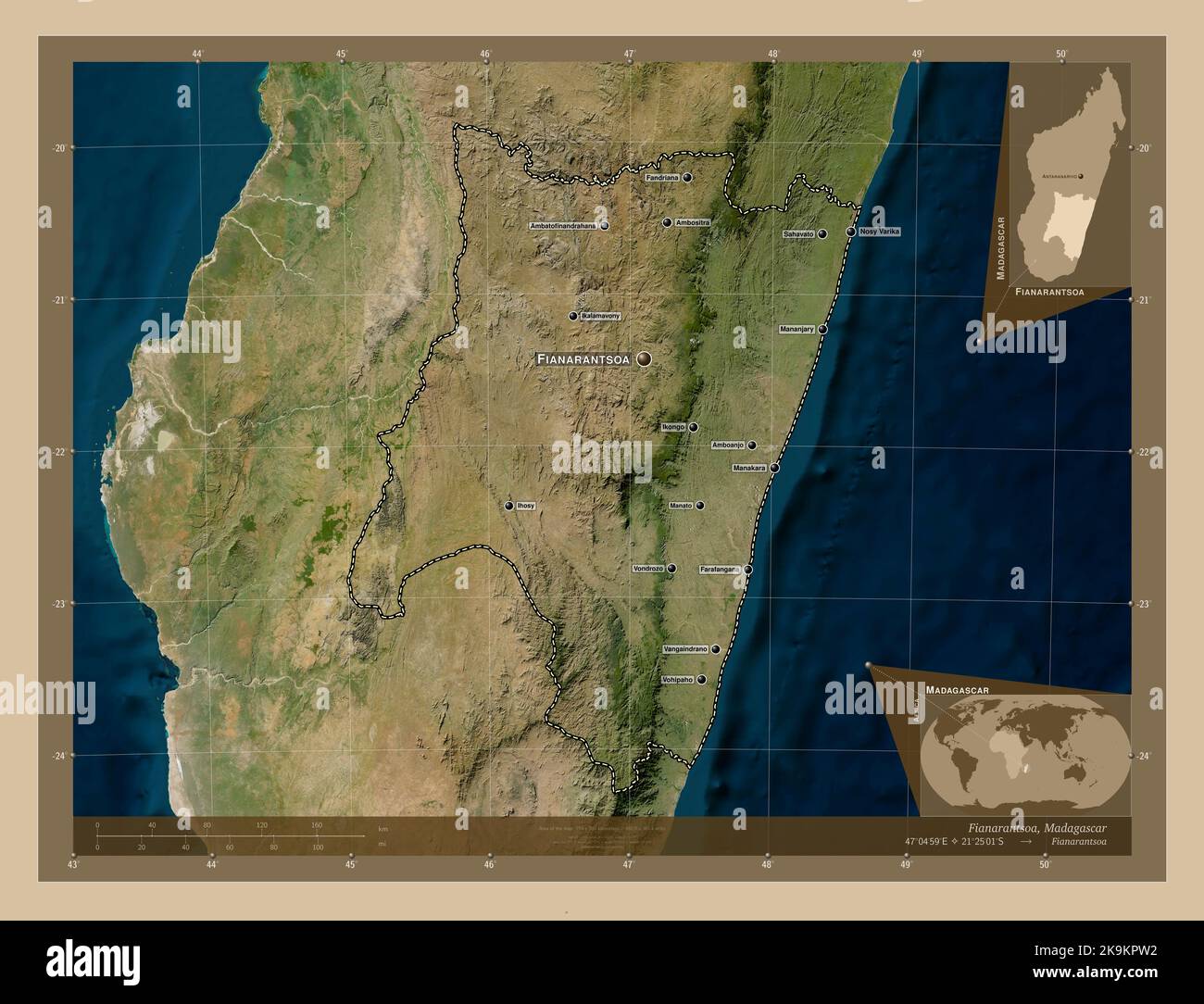 Fianarantsoa, autonomous province of Madagascar. Low resolution ...