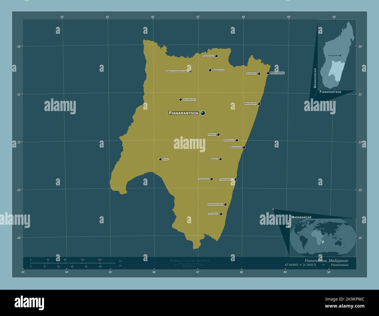 Fianarantsoa, autonomous province of Madagascar. Solid color shape ...