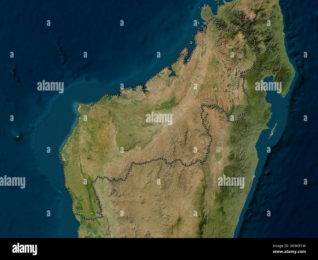 Mahajanga, autonomous province of Madagascar. Low resolution satellite ...