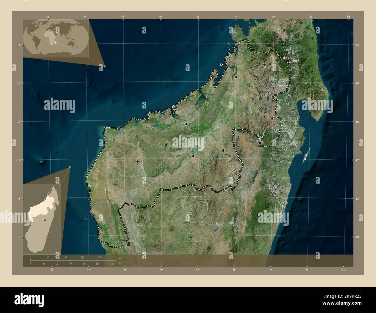 Mahajanga, autonomous province of Madagascar. High resolution satellite ...