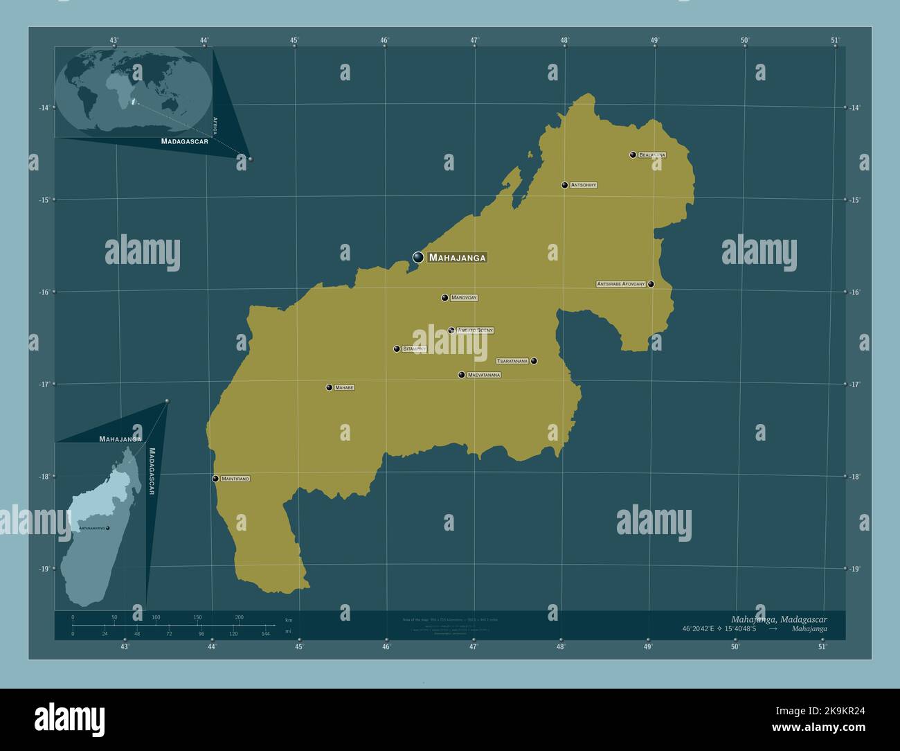 Mahajanga, autonomous province of Madagascar. Solid color shape ...