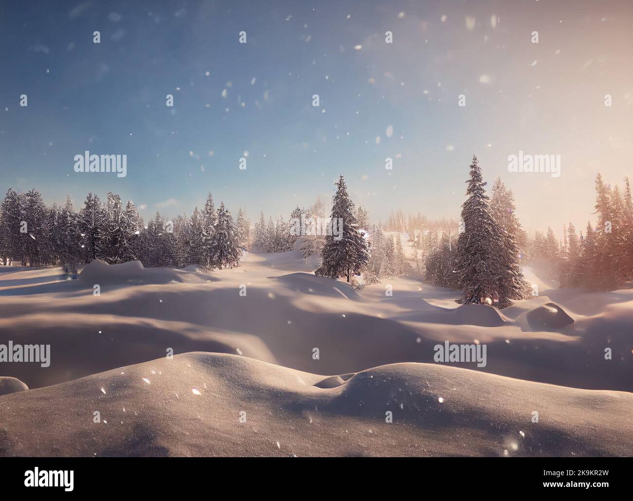 Winter landscape with snow drift Stock Photo - Alamy