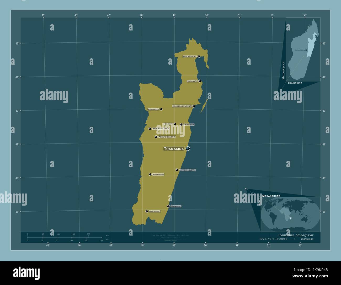 Toamasina, autonomous province of Madagascar. Solid color shape ...