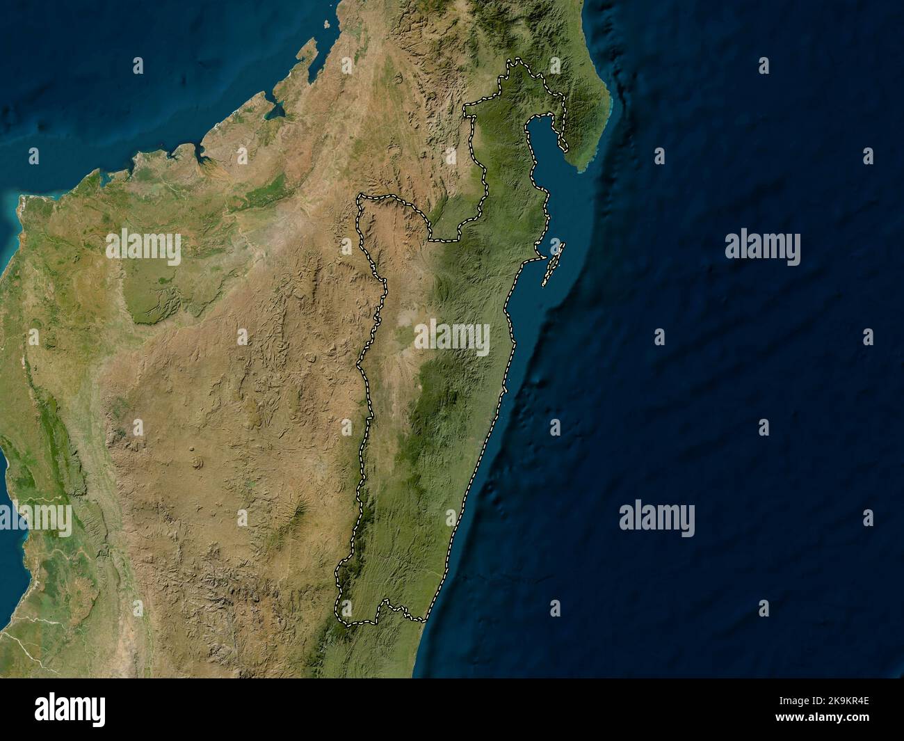 Toamasina, autonomous province of Madagascar. Low resolution satellite ...