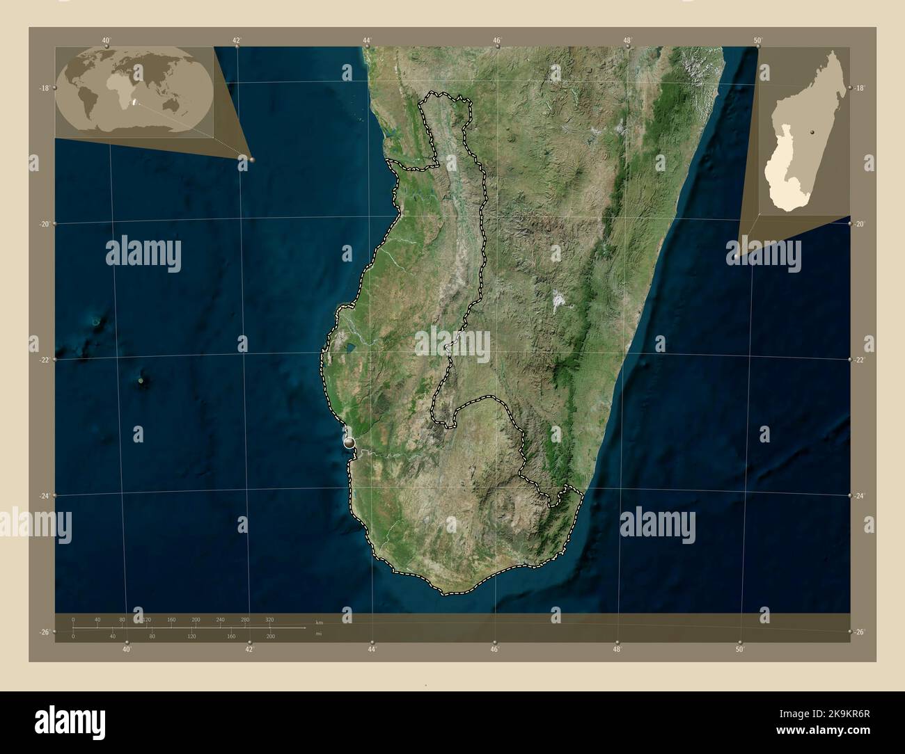 Toliary, autonomous province of Madagascar. High resolution satellite ...