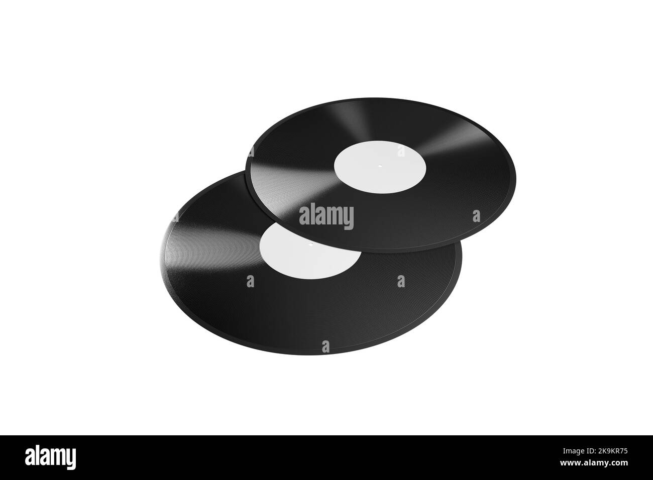 vinyl record on white background 3d render Stock Photo - Alamy