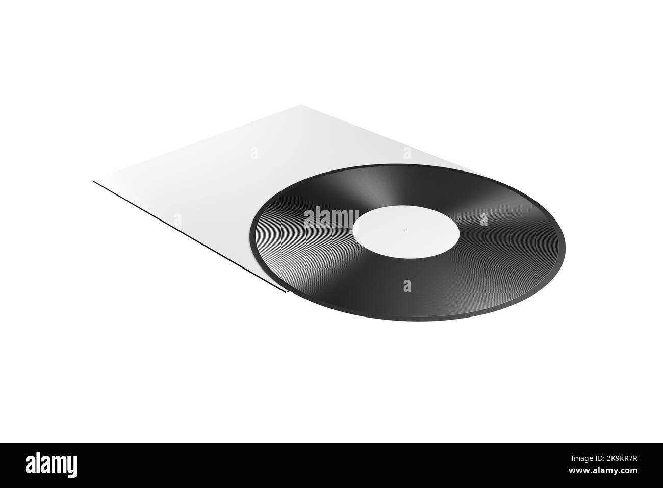 Mockup of a vinyl record and box on white background 3d render Stock ...