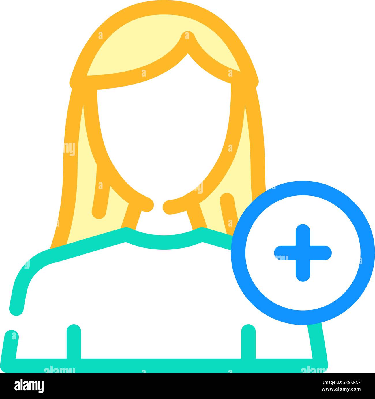 new usel female color icon vector illustration Stock Vector Image & Art ...