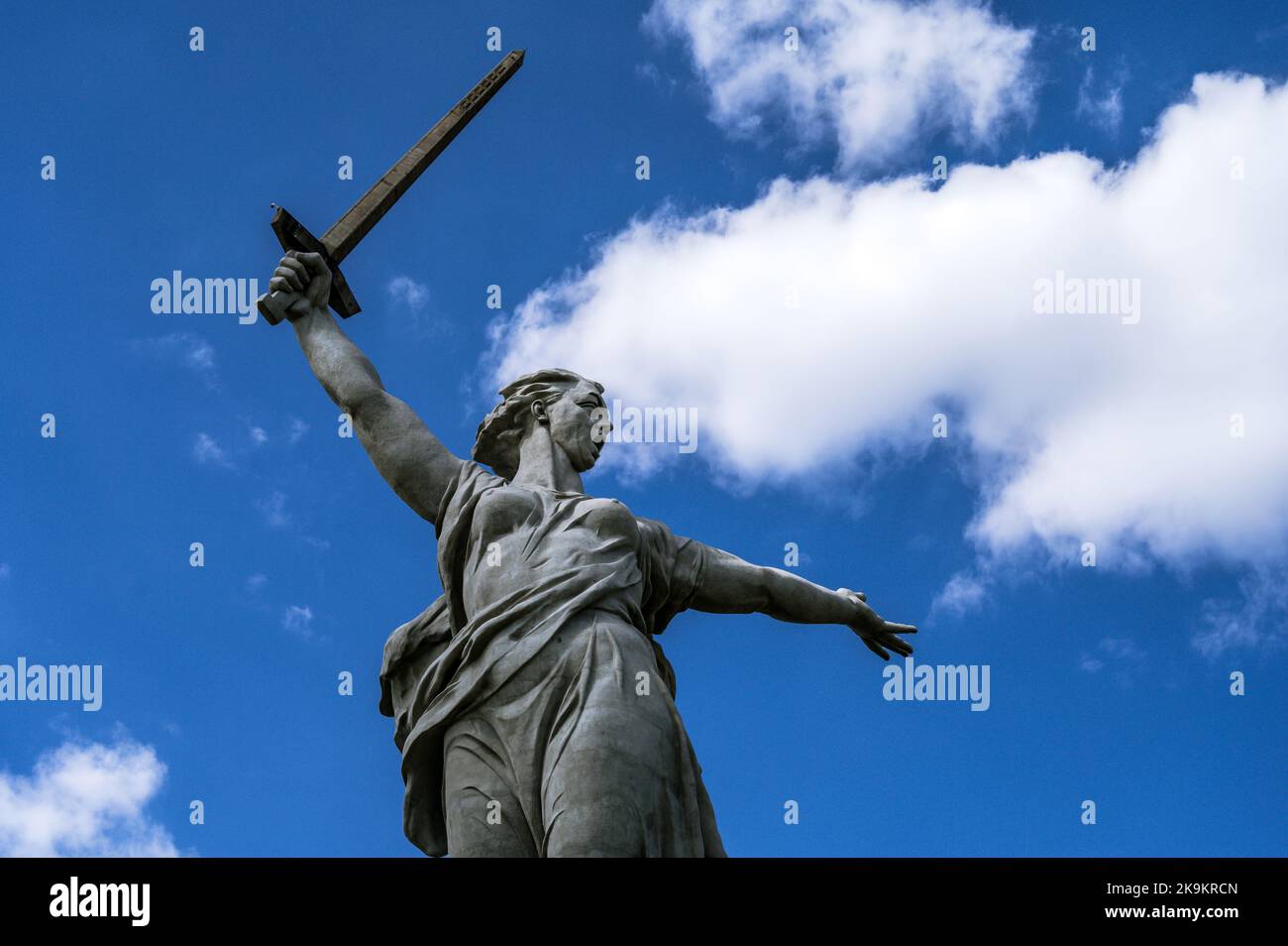 Statue "The Motherland calls" (Rodina-Mat`) on Mamaev Hill in Volgograd ...