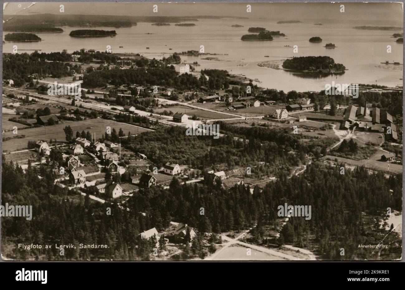 Flight view over Lervik, Sandarne Stock Photo - Alamy