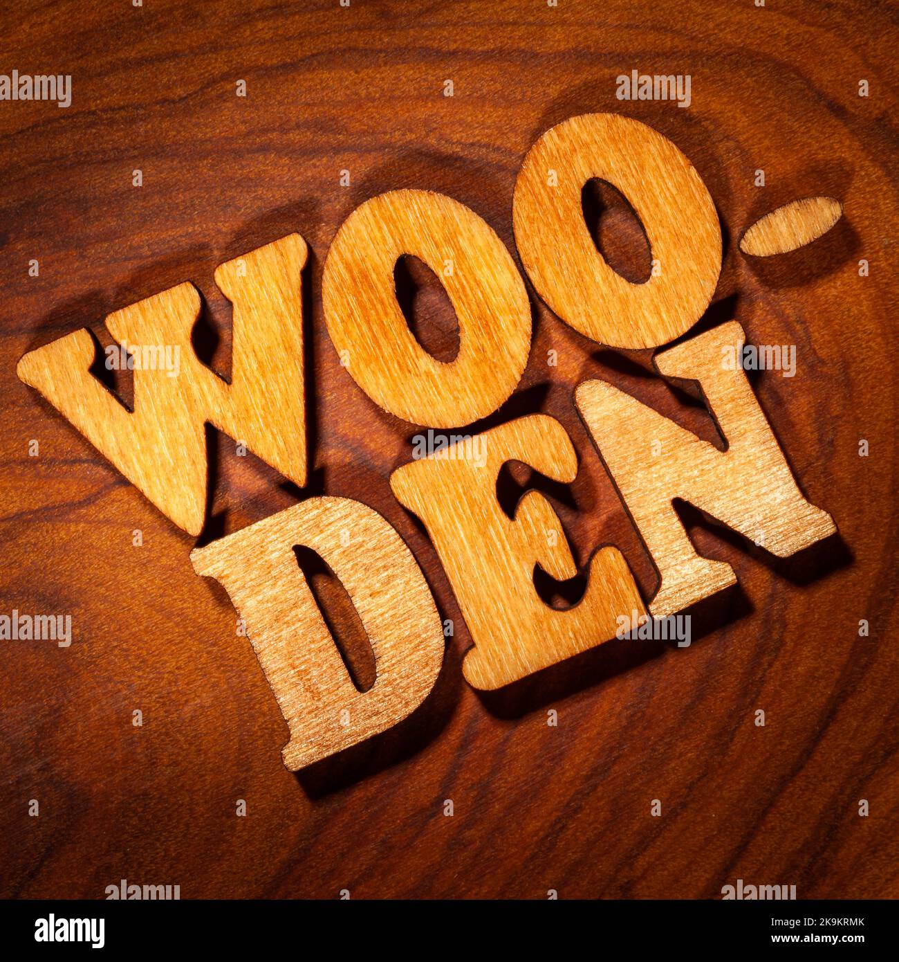 Wooden - Single word by wood letters Stock Photo - Alamy