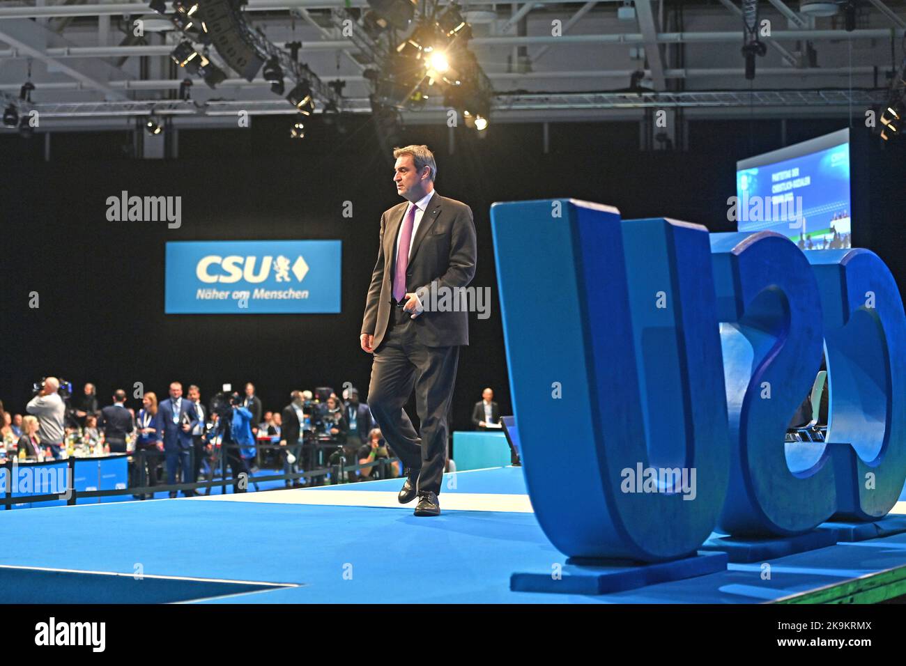 Markus SOEDER (Prime Minister of Bavaria and CSU Chairman) behind the ...