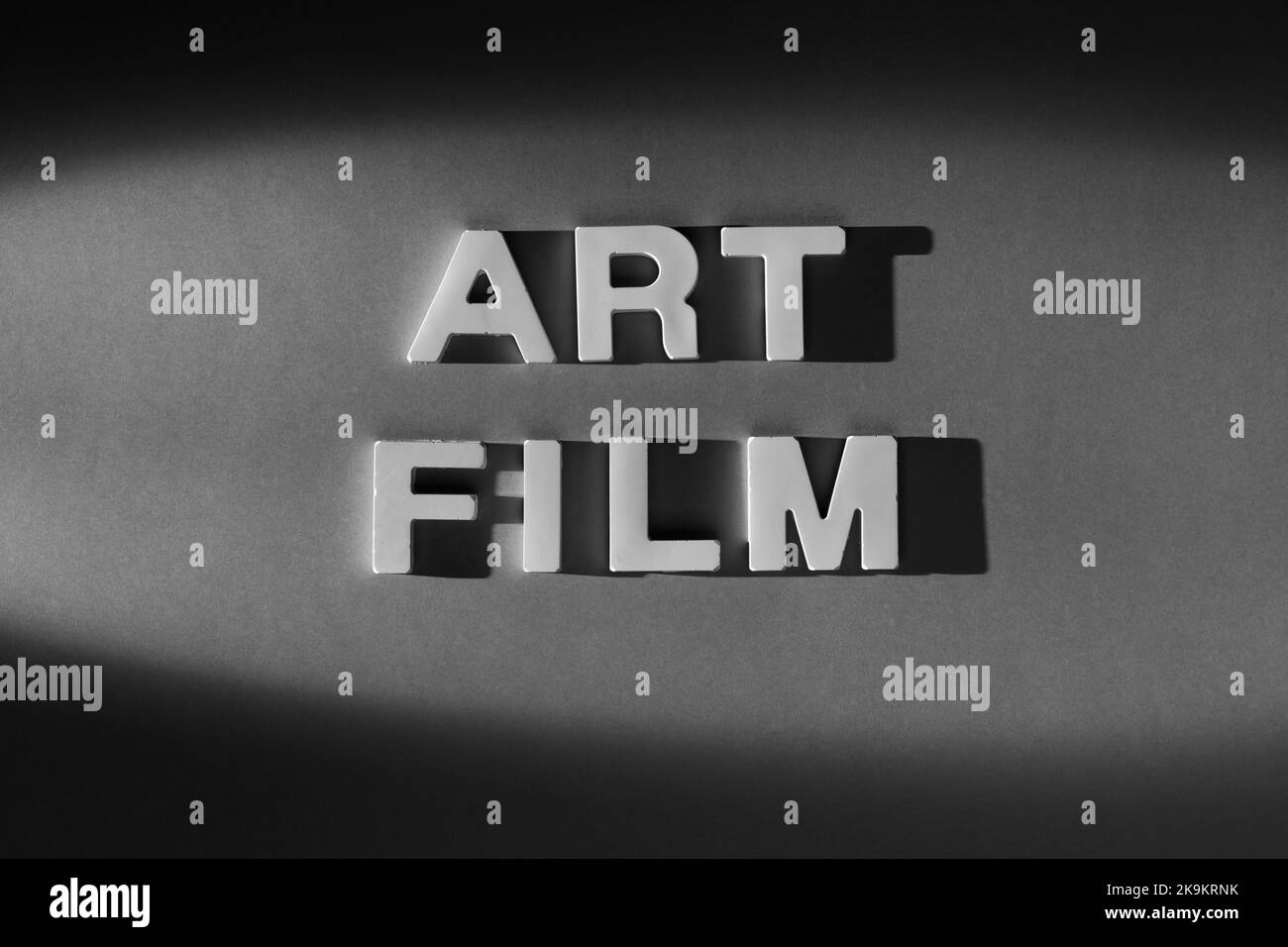 Art Film - Old movie style inscription. Black and white photograph ...