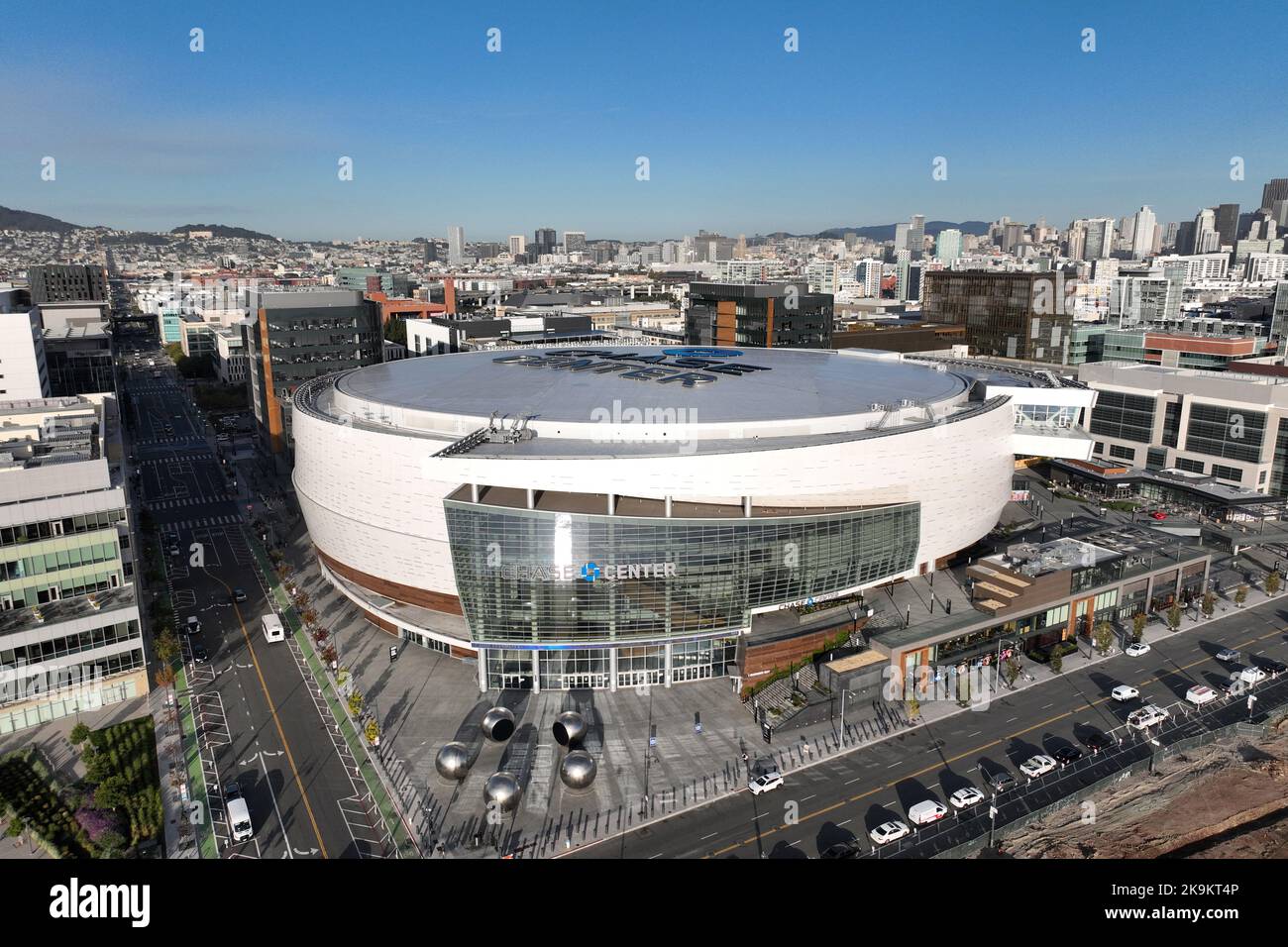 A general overall aerial view of the Chase Center, Wednesday, Oct. 26 ...