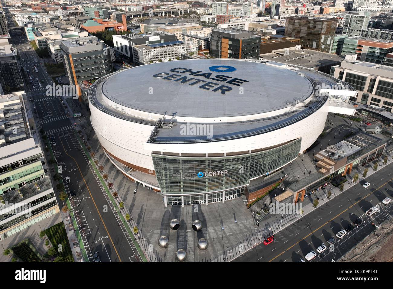 A general overall aerial view of the Chase Center, Wednesday, Oct. 26 ...